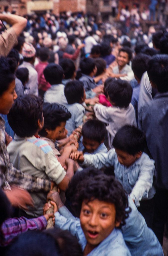 The Face of excitement | Bisket Jatra 1988 Bhaktapur | Bhaktapur.com